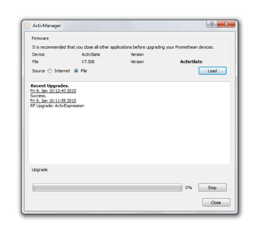 2.4GHz ActivSlate Firmware Upgrade