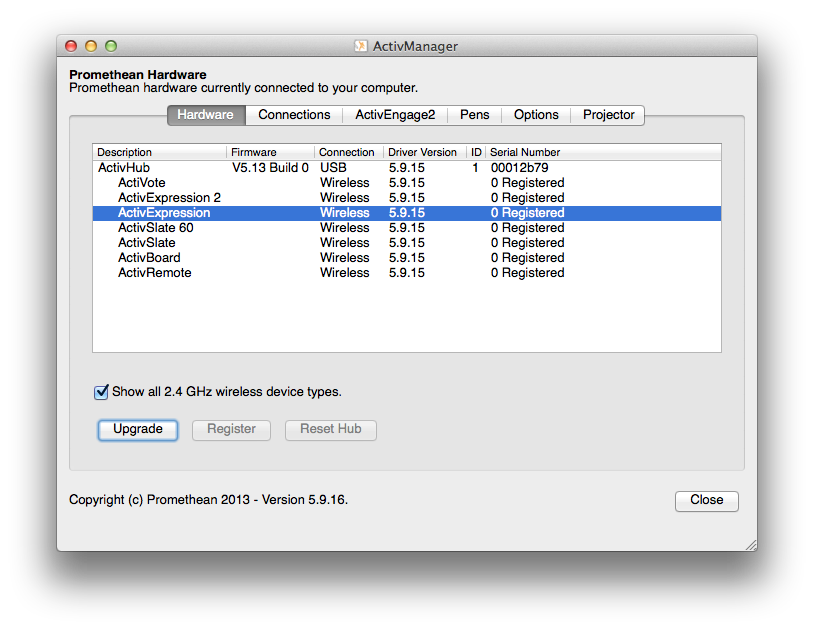 ActivExpression firmware upgrade information