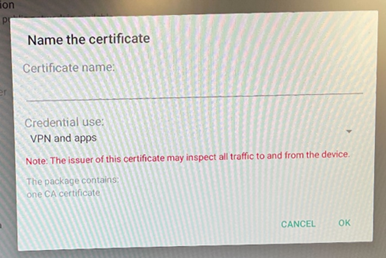 How to install a Wi-Fi certificate on the Symphony Classroom