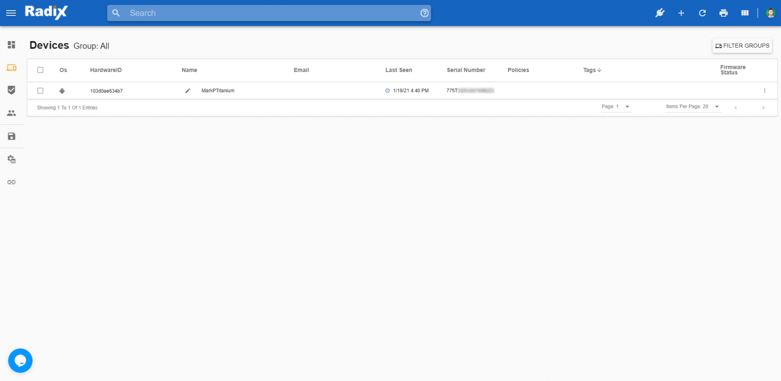 Radix VISO - Device console overview