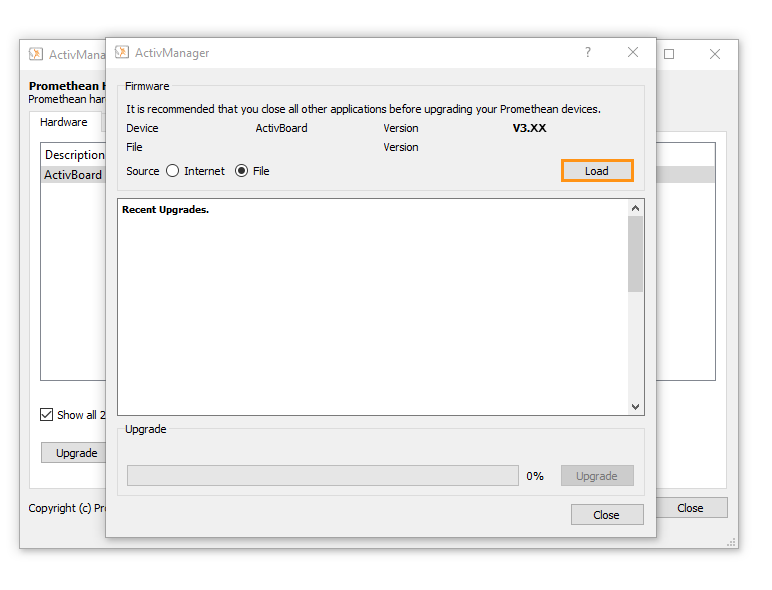 2nd Generation USB ActivBoard firmware upgrade