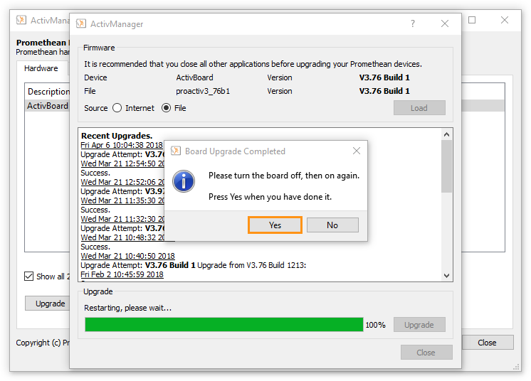 2nd Generation USB ActivBoard firmware upgrade