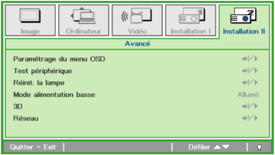 Configuration des vidéoprojecteurs PRM-45 et UST pour utiliser la 3D