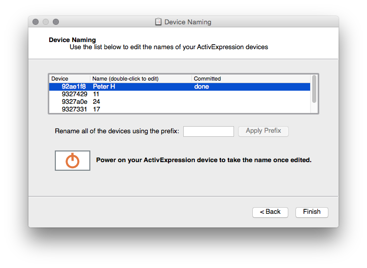 Renaming devices in ActivInspire