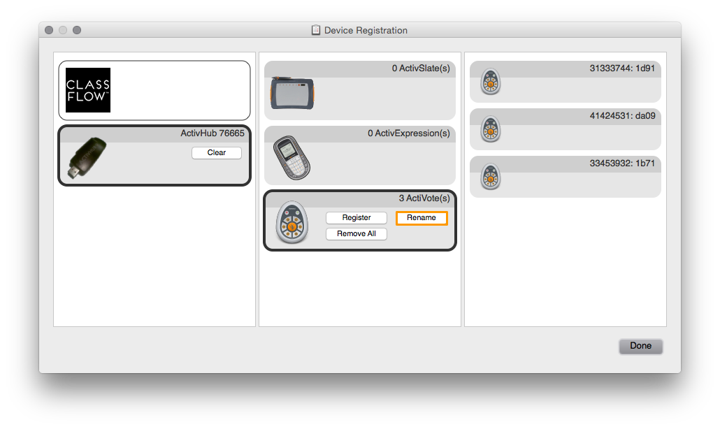 Renaming devices in ActivInspire