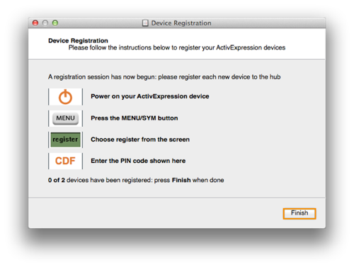 How do I register ActivExpression devices in ActivInspire?