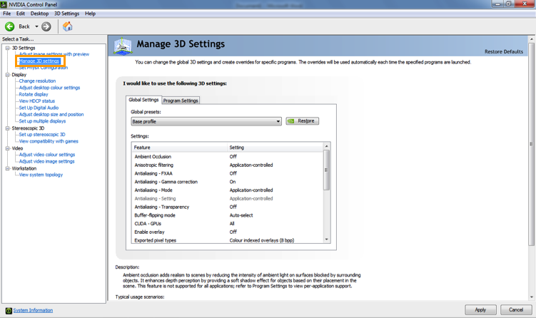 Enabling 3D on a computer for use with PRM-32, PRM-35 and EST-P1