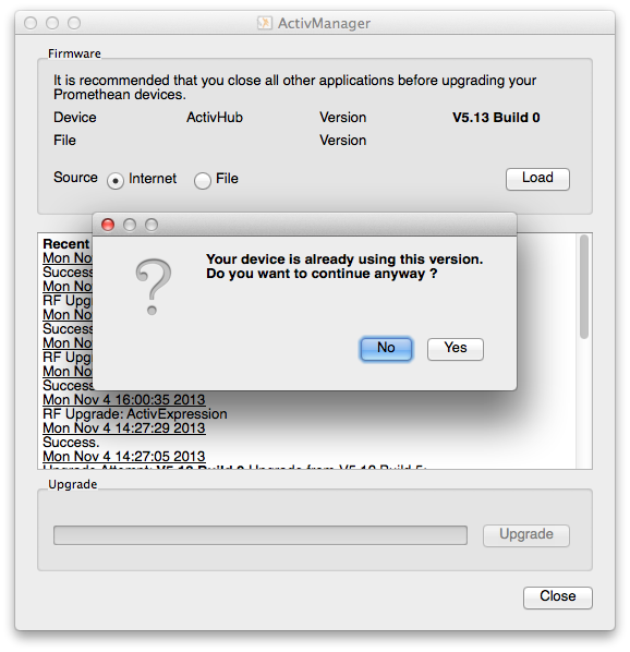 ActivHub firmware upgrade instructions