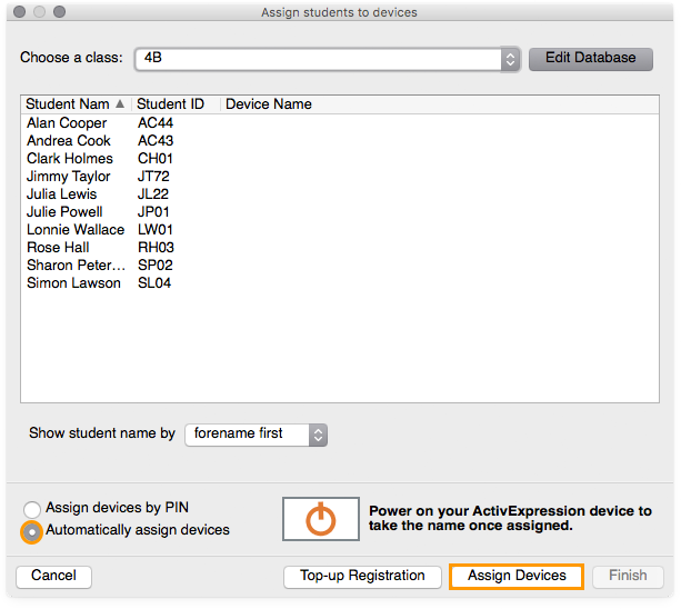 How do I assign students to devices?