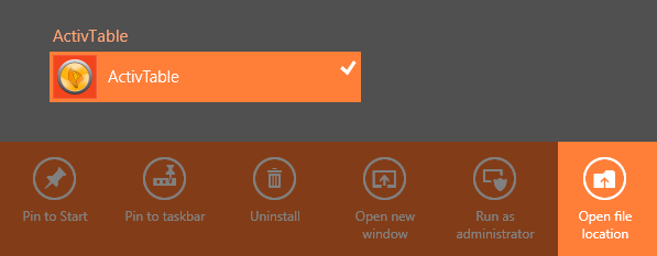 How do I add a shortcut to my ActivTable desktop?