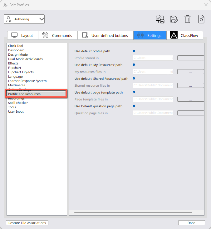 How do I change the location of Shared or Personal Resources in ...