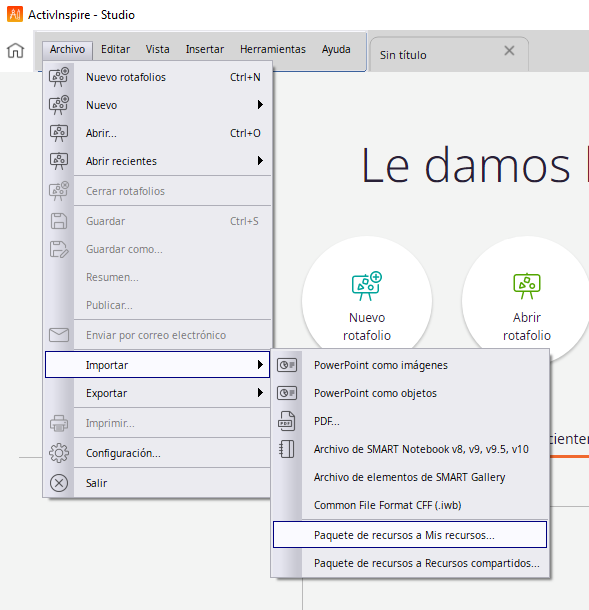 Cómo descargar e instalar ActivInspire e importar el Paquete de recursos