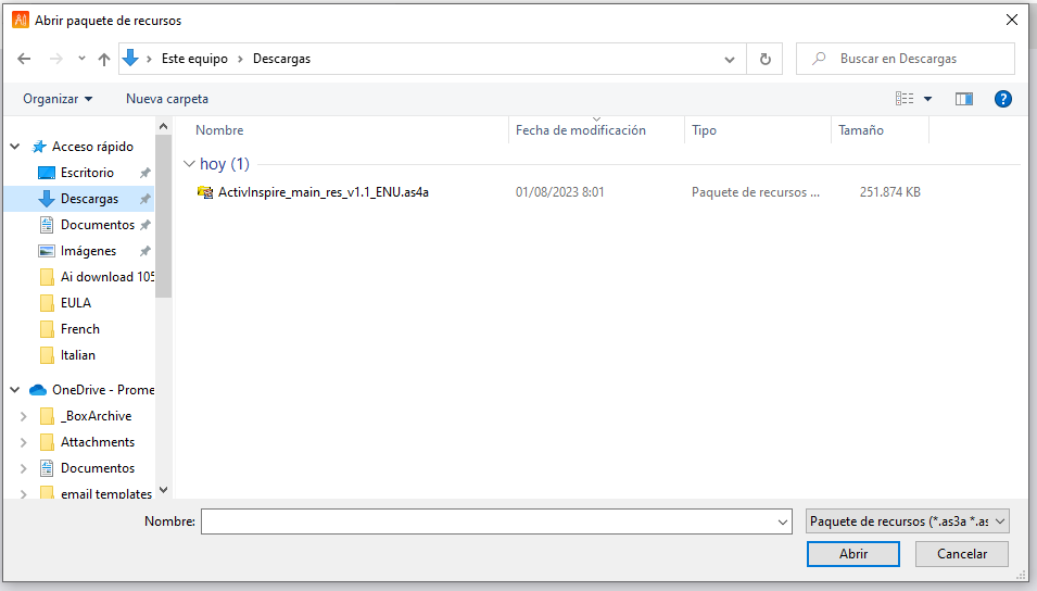Cómo descargar e instalar ActivInspire e importar el Paquete de recursos