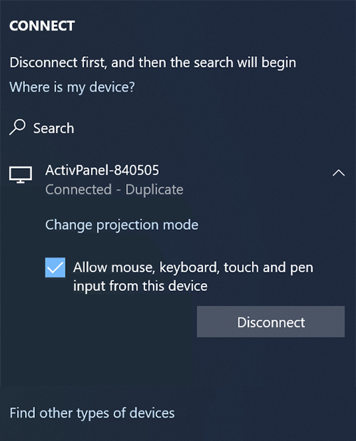 Connecting Windows devices to Screen Share using Wi-Fi Direct