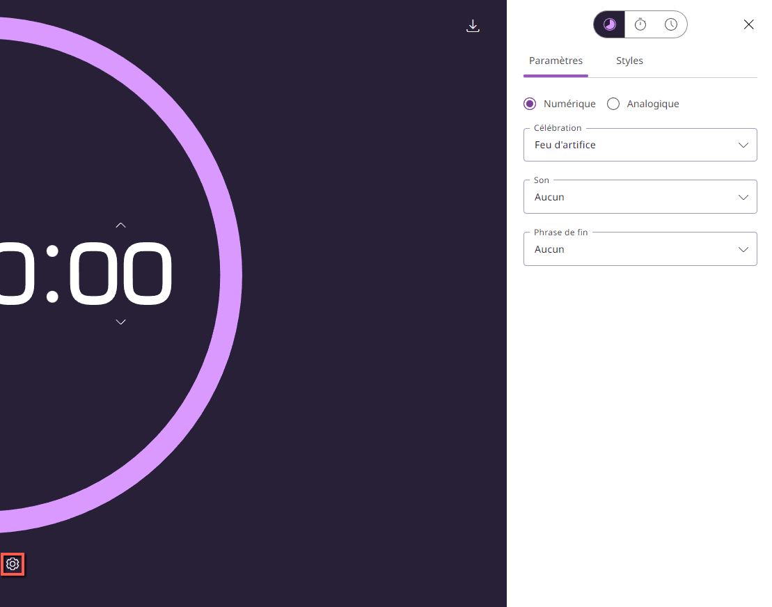 Prise en main de l’appli Timer