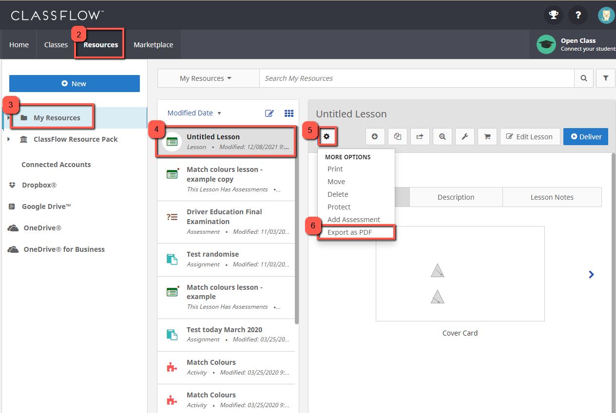 How to export or download ClassFlow Resources and import to Explain Everything