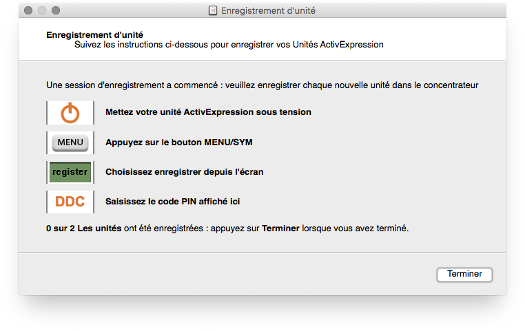 Comment enregistrer des unités ActivExpression dans ActivInspire