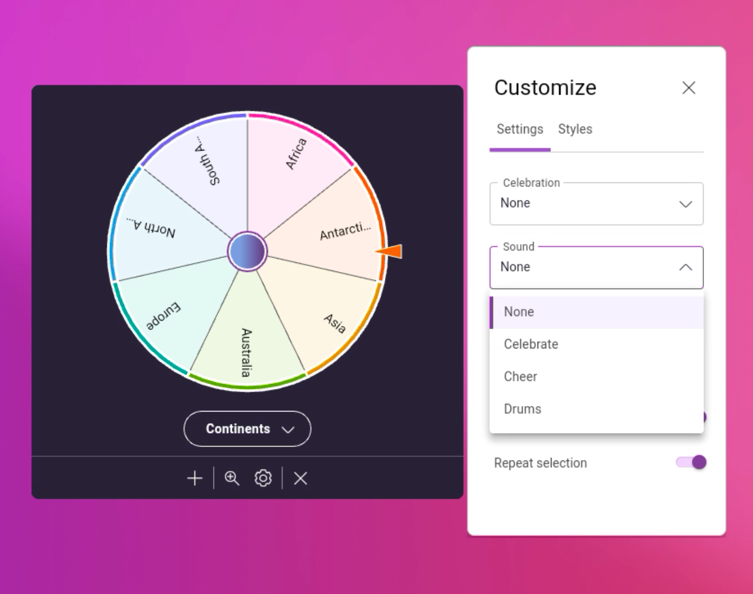 Primeros pasos con la aplicación Ruleta