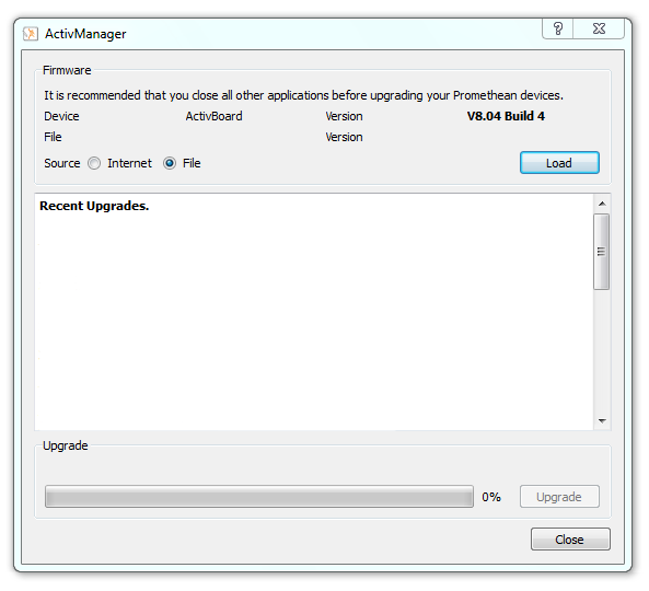 ActivBoard 100 and 300 series firmware upgrade instructions