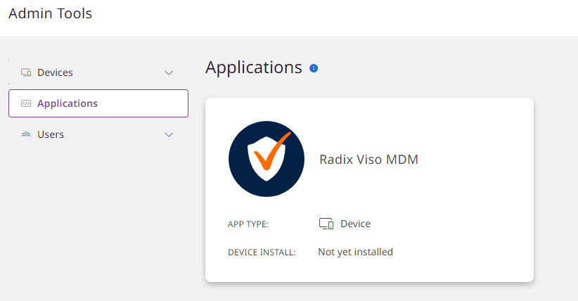 Radix integration via Promethean Web Device management