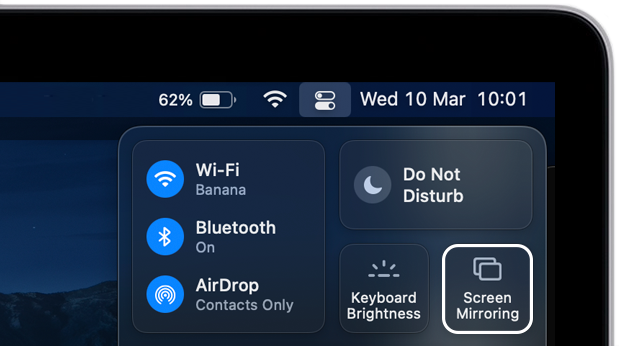 Connecting Apple devices to Screen Share using AirPlay